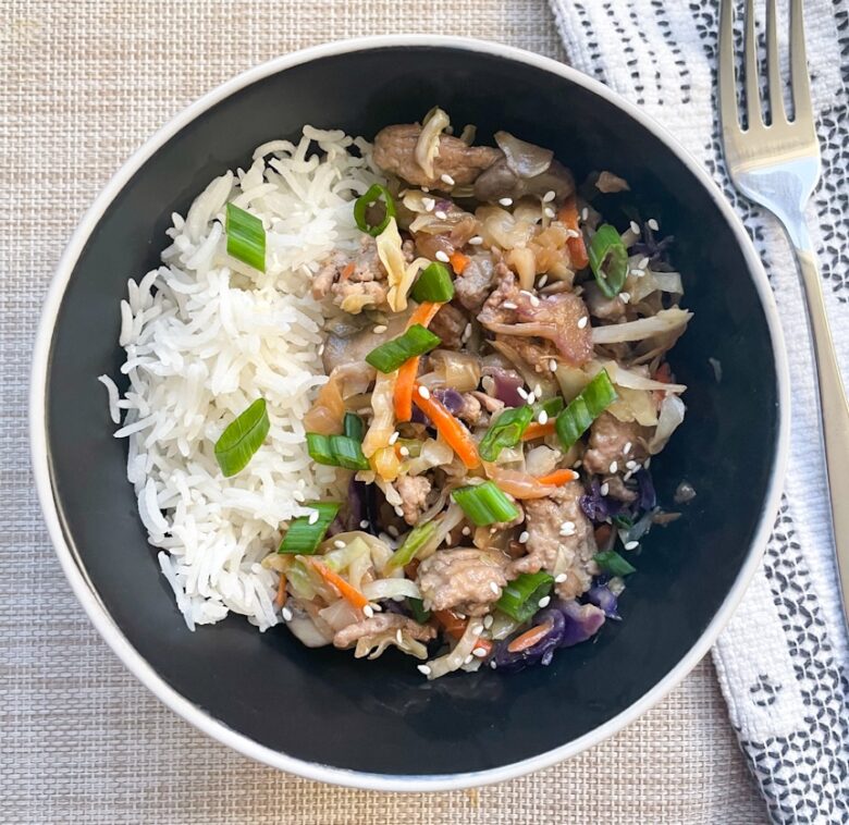 Easy Unstuffed Egg Roll Bowl {healthy weeknight meal}