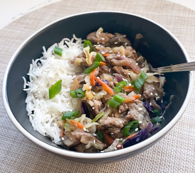 Easy Unstuffed Egg Roll Bowl {healthy weeknight meal}